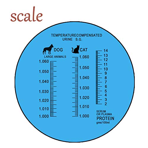 3-in-1 Animal Clinical Refractometer, Measuring Animal's Health Index of Urine Specific Gravity and Serum Protein, Ideal for Veterinary and Pet Owner