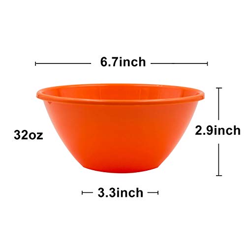 Youngever 32 Ounce Plastic Bowls, Large Cereal Bowls, Large Soup Bowls, Set of 9 in 9 Assorted Colors