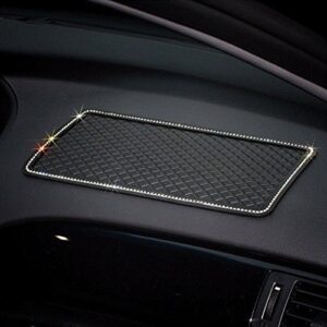 mlovesie glitter bling crystal anti-slip phone hold dashboard sticky pad non-slip mat (black)