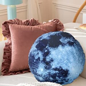 WOWMAX Three-Dimensional Curve Floor Pillows Creative Home Decoration Analog Planet Stuffed Pillows Photo Or Film Props Throw Pillows 10x10Inches Black Moon