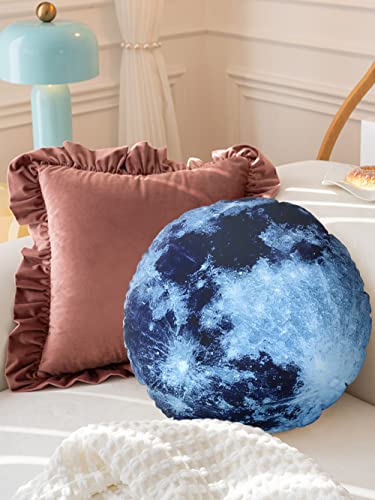 WOWMAX Three-Dimensional Curve Floor Pillows Creative Home Decoration Analog Planet Stuffed Pillows Photo Or Film Props Throw Pillows 10x10Inches Black Moon