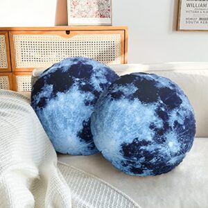 WOWMAX Three-Dimensional Curve Floor Pillows Creative Home Decoration Analog Planet Stuffed Pillows Photo Or Film Props Throw Pillows 10x10Inches Black Moon