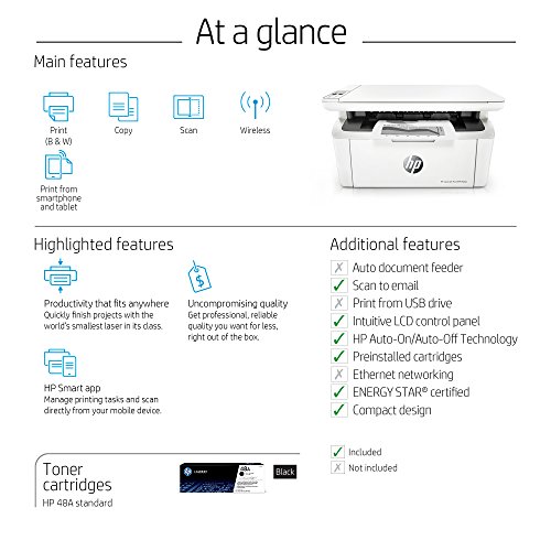 HP LaserJet Pro M29w Wireless All-in-One Color Laser Printer, Works with Alexa (Y5S53A)