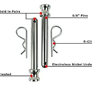 Corrosion-Resistant 5/8" Pins for BulletProof Hitches (Sold as Pair), Stainless Steel with Electroless Nickel Plating (Rated to 36,000lbs)