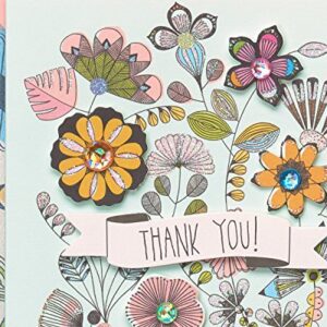 Papyrus Thank You Cards with Envelopes, Flowers & Bike with Glitter (8-Count)