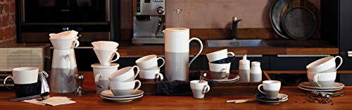 Royal Doulton Coffee Studio Latte Cup & Saucer Set, 1 Count (Pack of 1), Grey and off white