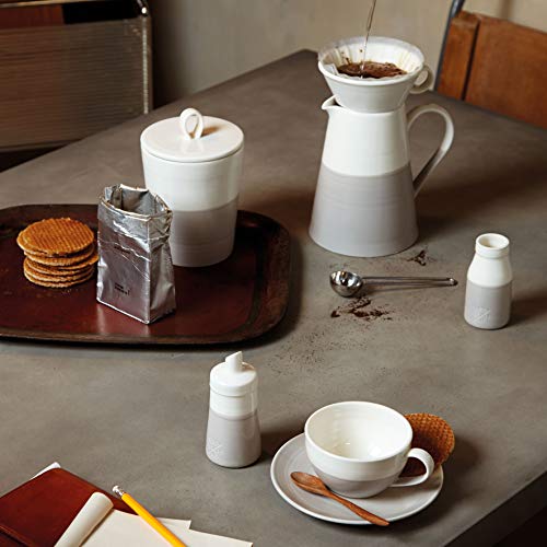 Royal Doulton Coffee Studio Latte Cup & Saucer Set, 1 Count (Pack of 1), Grey and off white