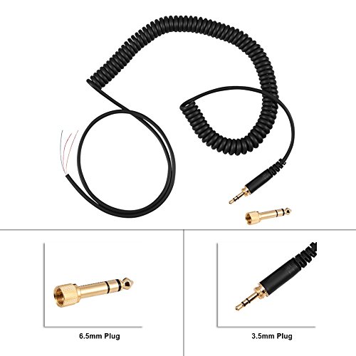 Richer-R Earphones Headphones Audio Spring Wire Coil Cable for Beyerdynamic DT 770/ 770Pro/ 990/ 990Pro