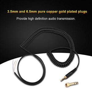 Richer-R Earphones Headphones Audio Spring Wire Coil Cable for Beyerdynamic DT 770/ 770Pro/ 990/ 990Pro