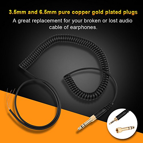 Richer-R Earphones Headphones Audio Spring Wire Coil Cable for Beyerdynamic DT 770/ 770Pro/ 990/ 990Pro