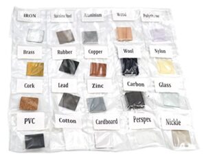 materials collection set, educational exploration, set of 20 magnetic and non-magnetic materials - eisco labs