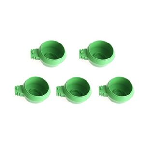 wodwad mini bird parrot food water bowl feeder plastic pigeons birds cage sand cup feeding holder (5pcs, s)