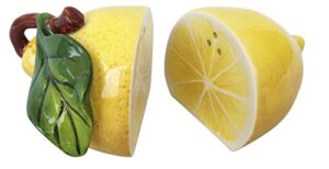 blue sky ceramic lemon salt & pepper set, multicolor