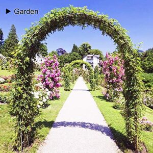 Metal Garden Arch,7.8 Feet High x 5.5 Feet Wide Sturdy Metal Arbor with Sharp Ends for Climbing Vines and Plants,Weddings Quinceaneras Party Decoration