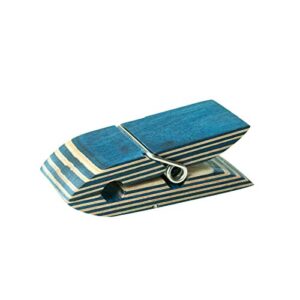 island bamboo pakka wood bag clips set of 2 (blue)