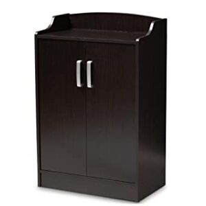 Baxton Studio Verdell Modern and Contemporary Wenge Brown Finished Shoe Cabinet