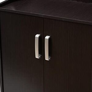 Baxton Studio Verdell Modern and Contemporary Wenge Brown Finished Shoe Cabinet