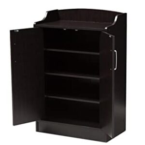 Baxton Studio Verdell Modern and Contemporary Wenge Brown Finished Shoe Cabinet