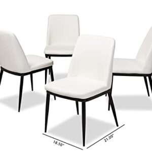 Baxton Studio Darcell Modern and Contemporary White Faux Leather Upholstered Dining Chair