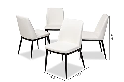 Baxton Studio Darcell Modern and Contemporary White Faux Leather Upholstered Dining Chair