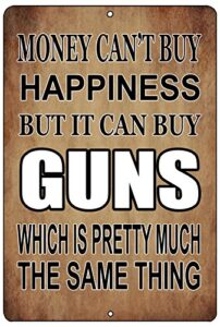 rogue river tactical funny pro gun metal tin sign, 12x8 inch, wall décor - man cave bar money happiness guns