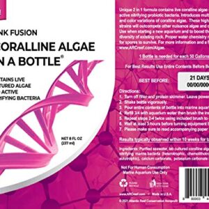 Coralline Algae in a Bottle + Nitrifying Bacteria for Saltwater Aquariums, Pink Fusion Strain