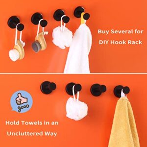 Angle Simple Towel Hook Matte Black, Stainless Steel Bathroom Hand Towel Holder, Compact Round Robe Hook Wall Mount