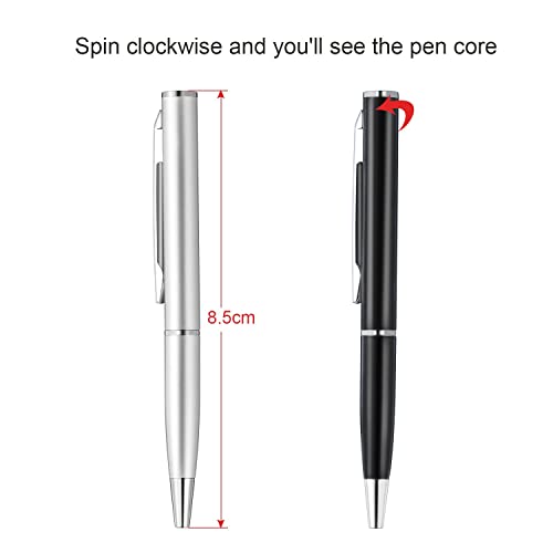 10 Pieces Small Pens Mini Pen Metal Thin Pens Fine Wallet Pocket Metal Pen Miniature Gel Ink Pens for Signature Calligraphy Business