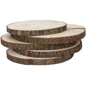 KARAVELLA X Large Wood Slices for Centerpieces - 5 Pack Wood Centerpieces for Tables, 12-13 inches, Rustic Wedding Centerpiece, Natural Wood Slabs