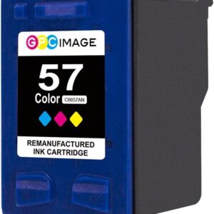 GPC Image Remanufactured Ink Cartridge Replacement for HP 56 57 Ink High Yield to use with Deskjet 5550 5650 5150 5850 Photosmart 7260 7450 7150 7350 Printer (1 Black, 1 Tri-Color, 2-Pack)