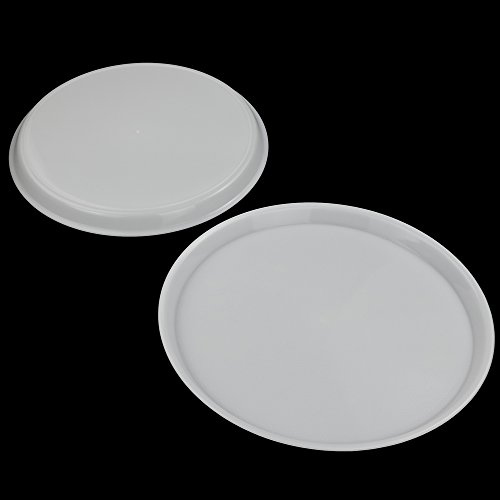 Saedy White Plastic Fast Food Trays, Round Serving Trays(4 Packs)