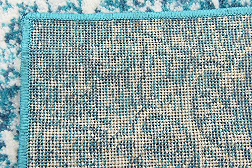 Unique Loom Sofia Collection Area Rug - Grace (2' x 6' 9" Runner, Turquoise/ Ivory)