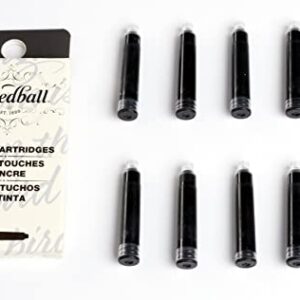 Speedball 002905 Fountain Pen Ink Cartridges Set - Cartridges for Speedball Fountain Pens -10 Black Cartridges