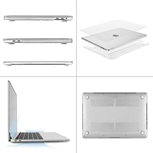 MOSISO Compatible with MacBook Pro 13 inch Case M2 2023, 2022, 2021-2016 A2338 M1 A2251 A2289 A2159 A1989 A1708 A1706 with/Without Touch Bar, Plastic Hard Shell&Screen Protector, Crystal Clear