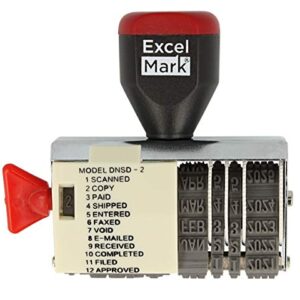 ExcelMark 12 Phrase Dater Rubber Stamp