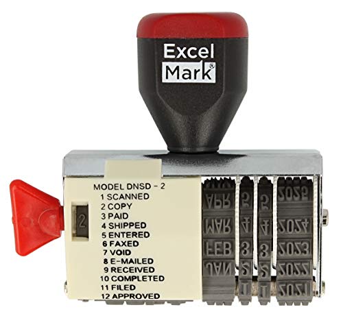 ExcelMark 12 Phrase Dater Rubber Stamp