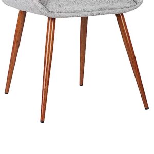 Armen Living Panda Dining Chair in Grey Fabric and Walnut Wood Finish 25D x 20W x 31H in