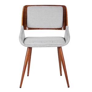 Armen Living Panda Dining Chair in Grey Fabric and Walnut Wood Finish 25D x 20W x 31H in