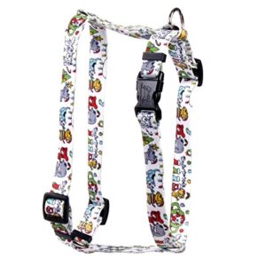 yellow dog design christmas dogs roman style h dog harness, small/medium