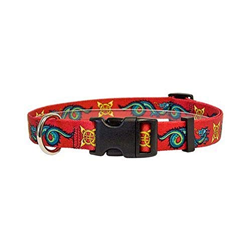 Yellow Dog Design Dragon Dog Collar Fits Neck 14 to 20", Medium 1" Wide