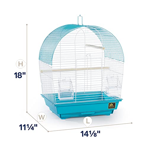 Prevue Pet Products South Beach Dome Top Bird Cage, Teal (SP50071),14 1/8" L x 11 1/4" W x 18 1/8" H