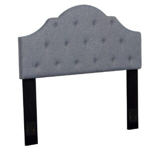 US Pride Furniture Modern Linen Fabric Upholstered Headboard with Elegant Button Tufted Design and Sturdy Wood Legs, Contemporary Bedroom Décor, Full/Queen, Gray