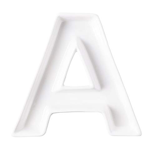 Coffeezone Name Plates Small Letter Dishes for Candy and Nuts, Home Decoration for Party (Letter A)