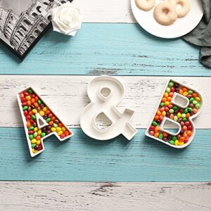 Coffeezone Name Plates Small Letter Dishes for Candy and Nuts, Home Decoration for Party (Letter A)