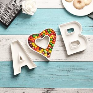 Coffeezone Name Plates Small Letter Dishes for Candy and Nuts, Home Decoration for Party (Letter A)