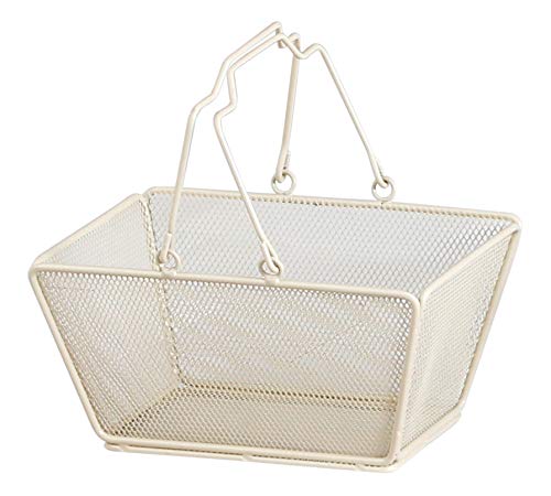 Abite FI-501-IV Storage Box, Mesh, Handle Basket, S, Ivory