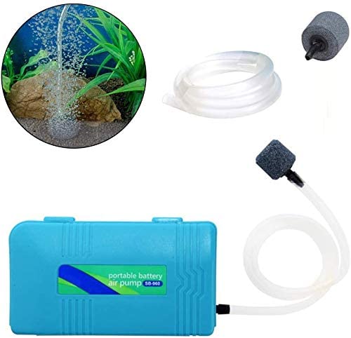 Saim Portable Aquarium Battery Operated Air Pump Backup Operated Fish Tank Air Pump Aerator Oxygen