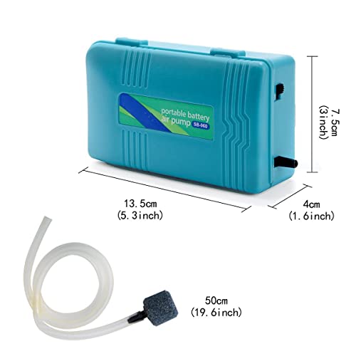 Saim Portable Aquarium Battery Operated Air Pump Backup Operated Fish Tank Air Pump Aerator Oxygen