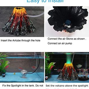 Uniclife Aquarium Volcano Ornament Kit with Air Stone Bubbler Fish Tank Decorations