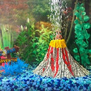 Uniclife Aquarium Volcano Ornament Kit with Air Stone Bubbler Fish Tank Decorations